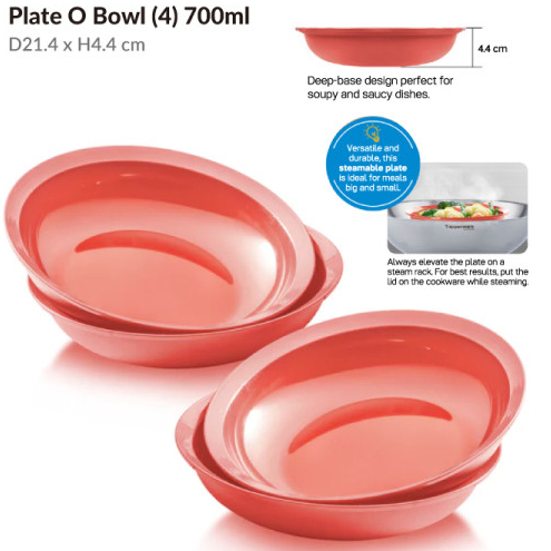 Tupperware Large Deep Plates 700ml or 400ml plate o bowl/ 550ml Royale ...