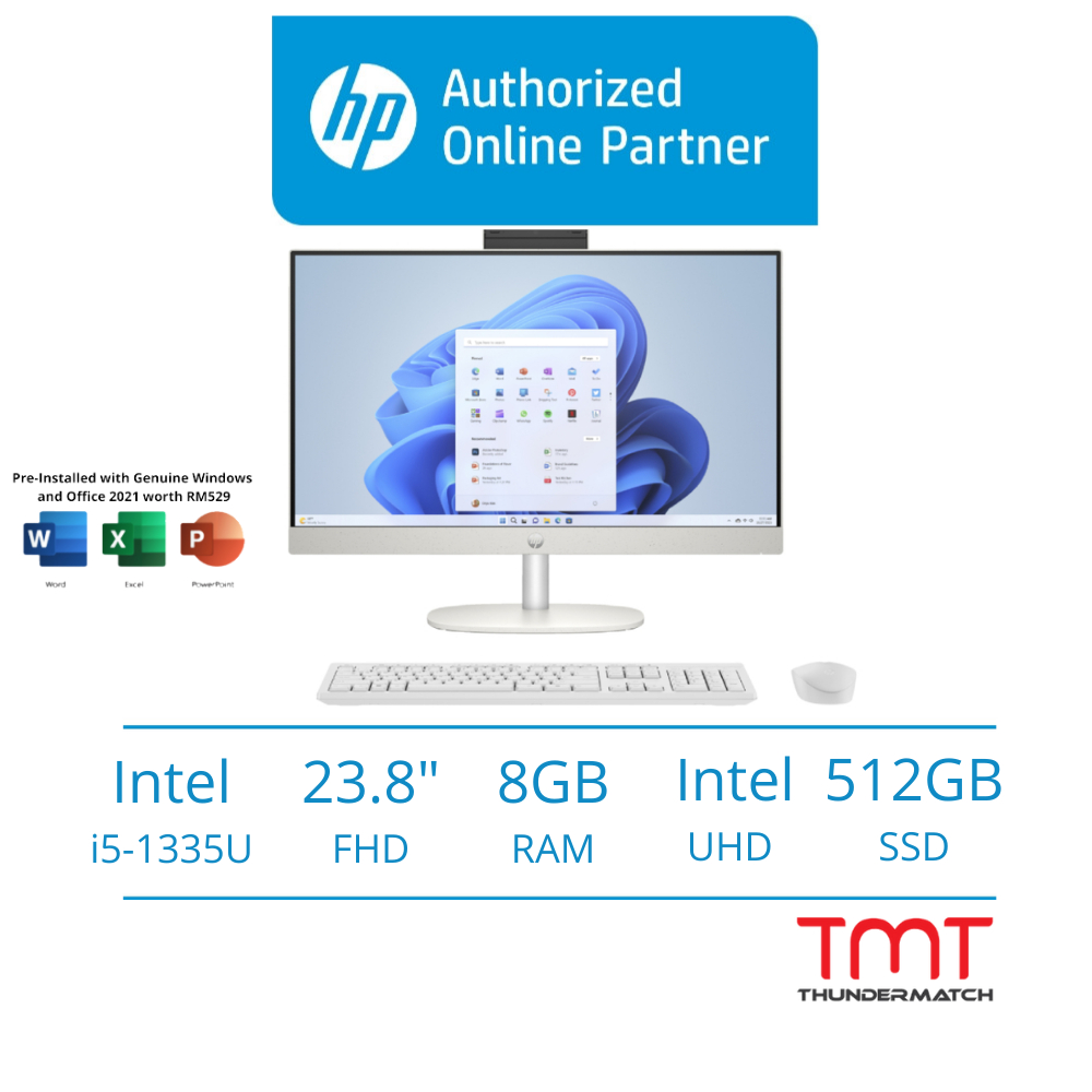 HP AIO 24-cr0025D All in One Desktop (Shell White) | i5-1335U | 8GB RAM ...