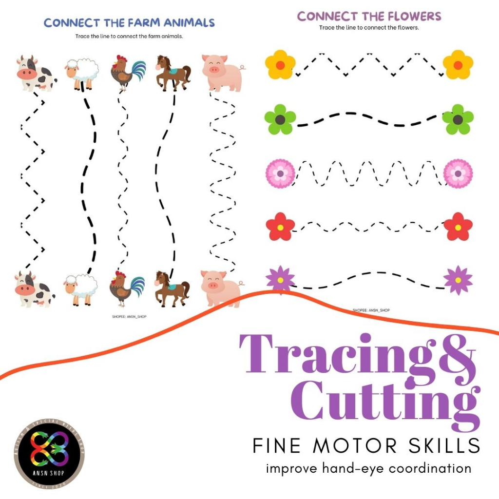 Tracing Line & Cutting Worksheet (PDF) Tracing / Cutting / Occupational ...
