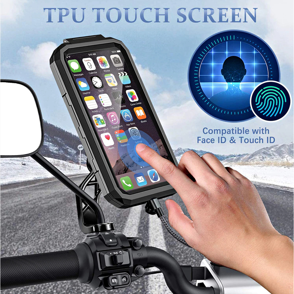 Waterproof Motorcycle Mobile Phone Holder for 4.7-6.8 Inch Smartphone ...