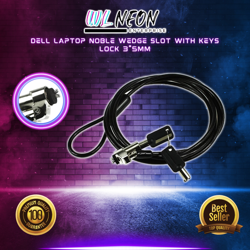DELL NOBLE WEDGE 3*5MM KEY LOCK LAPTOP CABLE LOCK 1.8M | Shopee Malaysia