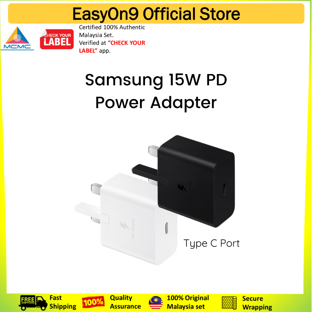 Samsung 15W PD Adapter (USB-C) (Without Cable) ORIGINAL SAMSUNG MALAYSIA | Shopee Malaysia