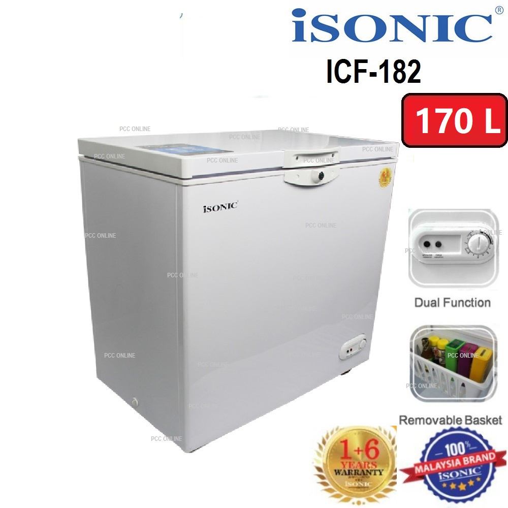 ISONIC ICF-182 Chest Freezer |Peti Sejuk Daging|Peti Sejuk Beku (170L ...