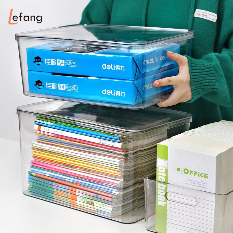 Lefang Office School Store Home Transparent Storage Boxes with Lid ...