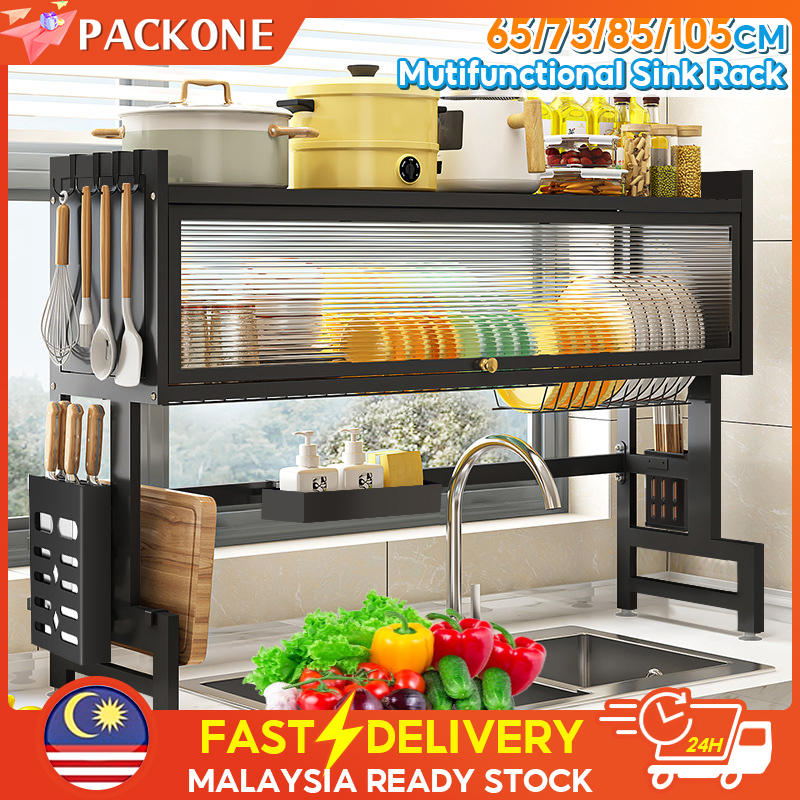 PACKONE Dish Drying Sink Rack Rak Pinggan Stainless Steel Kitchen ...