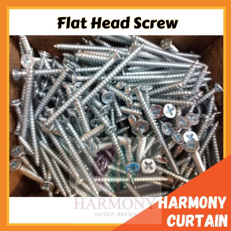 🔥NEW NEW🔥Flat Head Self Tapping Screw Screws Skru Silver 2" inch ...