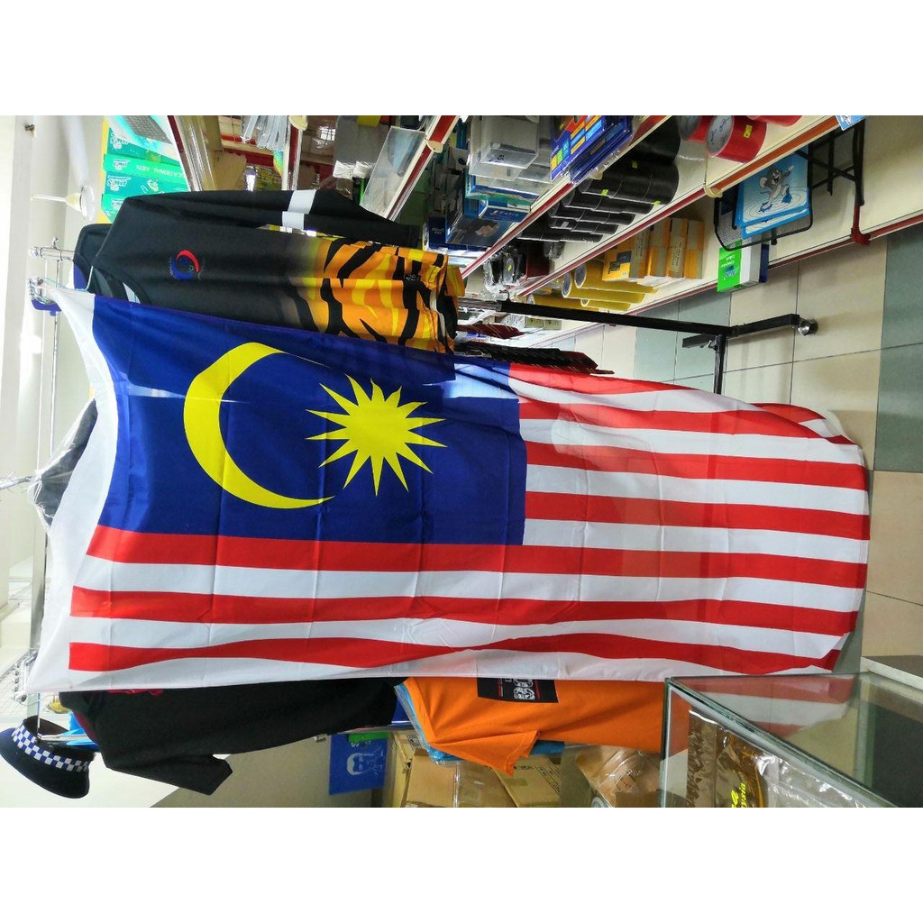 BENDERA MALAYSIA KAIN JENIS POLYMESH HIGH QUALITY 3' X 6'/ 90CM X 180CM (READY STOK) | Shopee ...