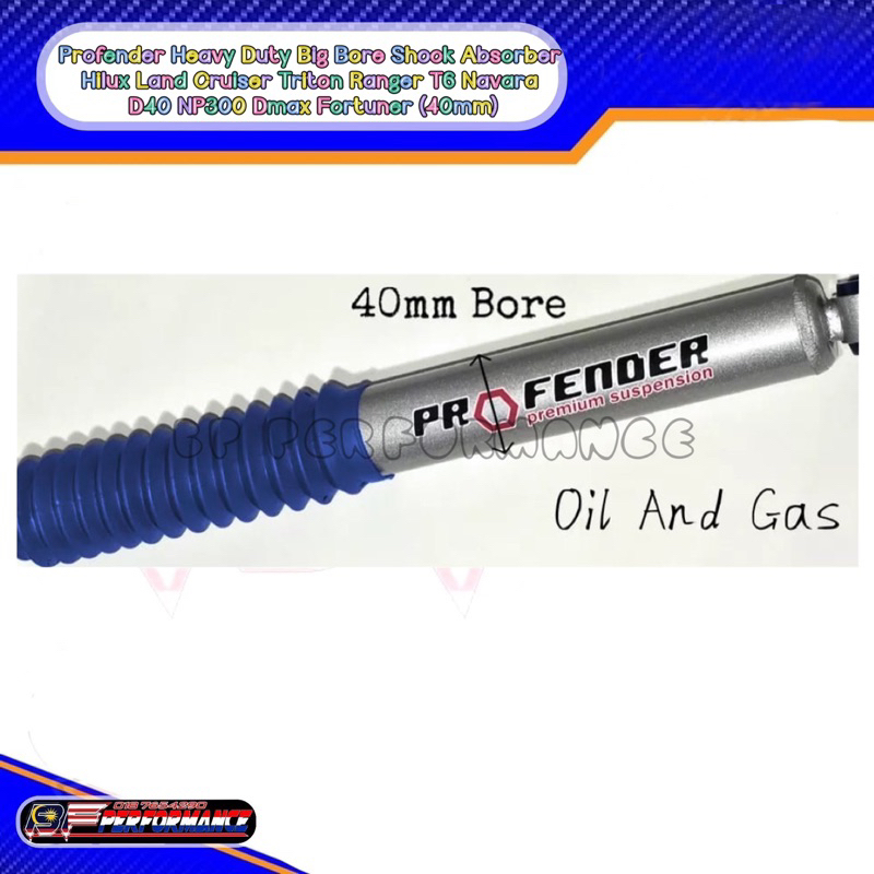 Profender Heavy Duty Big Bore Shock Absorber Hilux Land Cruiser Triton ...