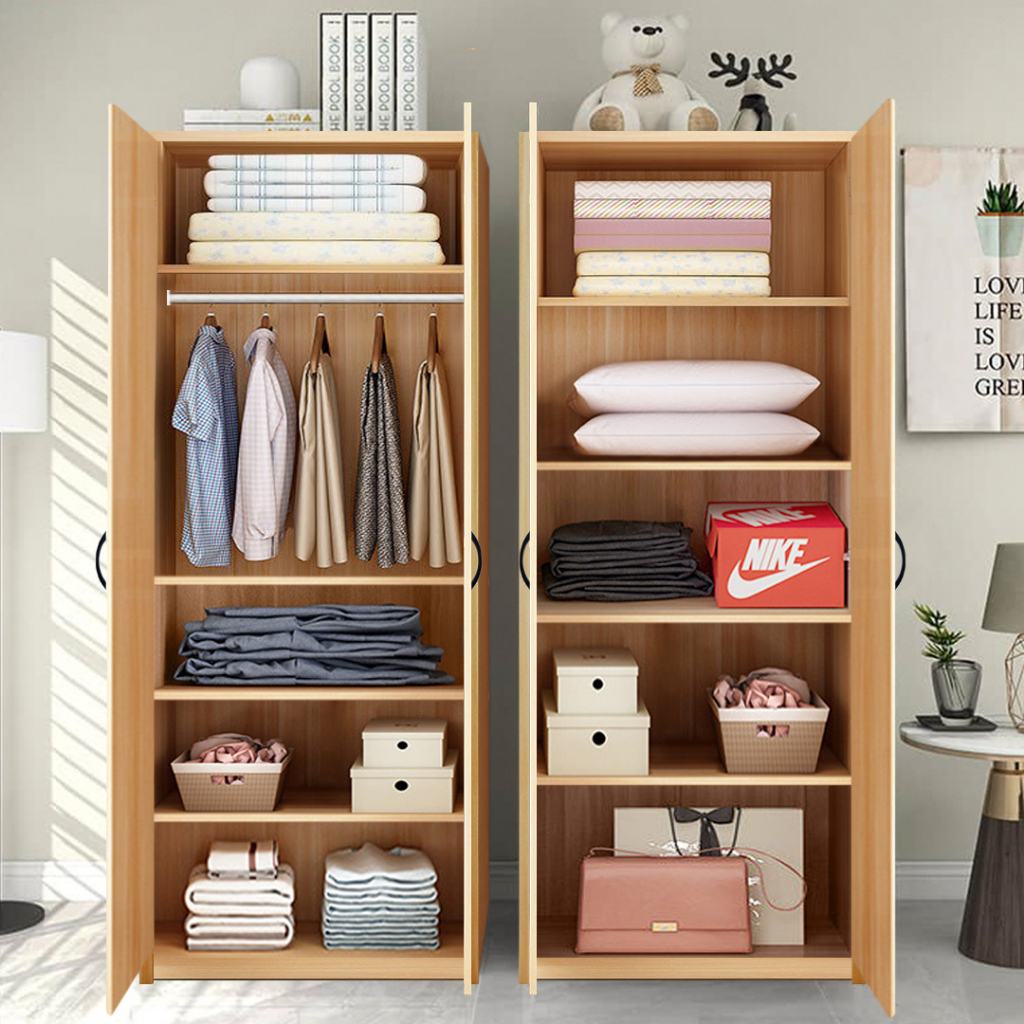 KENZZO 2 IN 1: Multi Function 2 Door Wardrobe Cupboard Storage Cabinet ...