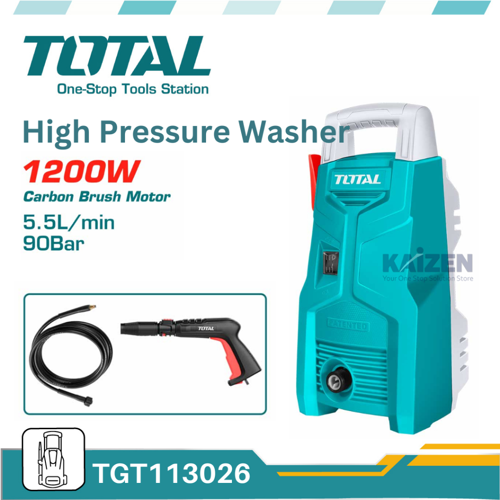 TOTAL TGT113026 1200W High Pressure Washer 90 Bar | Shopee Malaysia