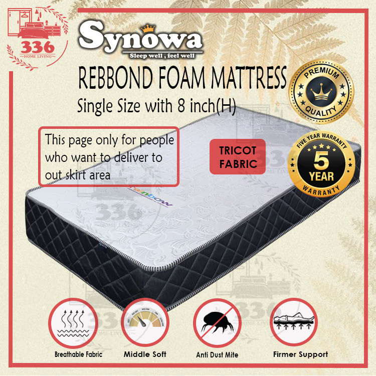 OUT SKIRT AREA - 3' x 8" Single Size Rebond Foam Mattress/Single Size ...