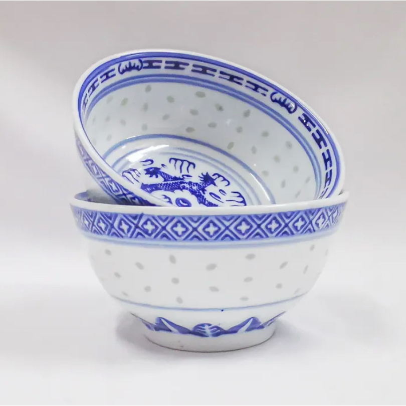 Porcelain Ceramic Chinese Nyonya Traditional Vintage Blue Dragon Design ...