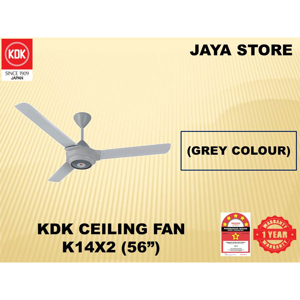 [New Model] KDK 56" 3 Blade Ceiling Fan With Remote Control K14XF-BK/GY ...