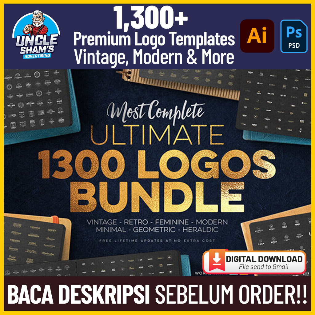1,300+ Premium Logo Templates Vintage, Modern & More - (PSD and Ai ...
