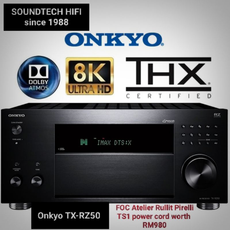 Onkyo TX-RZ50 9.2 Cha. THX cert.AV Receiver + FOC cable worth RM980 ...