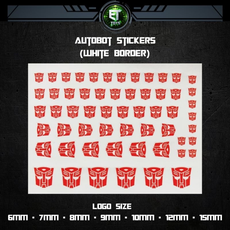 Transformers Stickers With White Border Autobot Decepticon Logo Sticker ...
