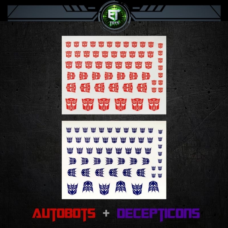 Transformers Stickers With White Border Autobot Decepticon Logo Sticker ...