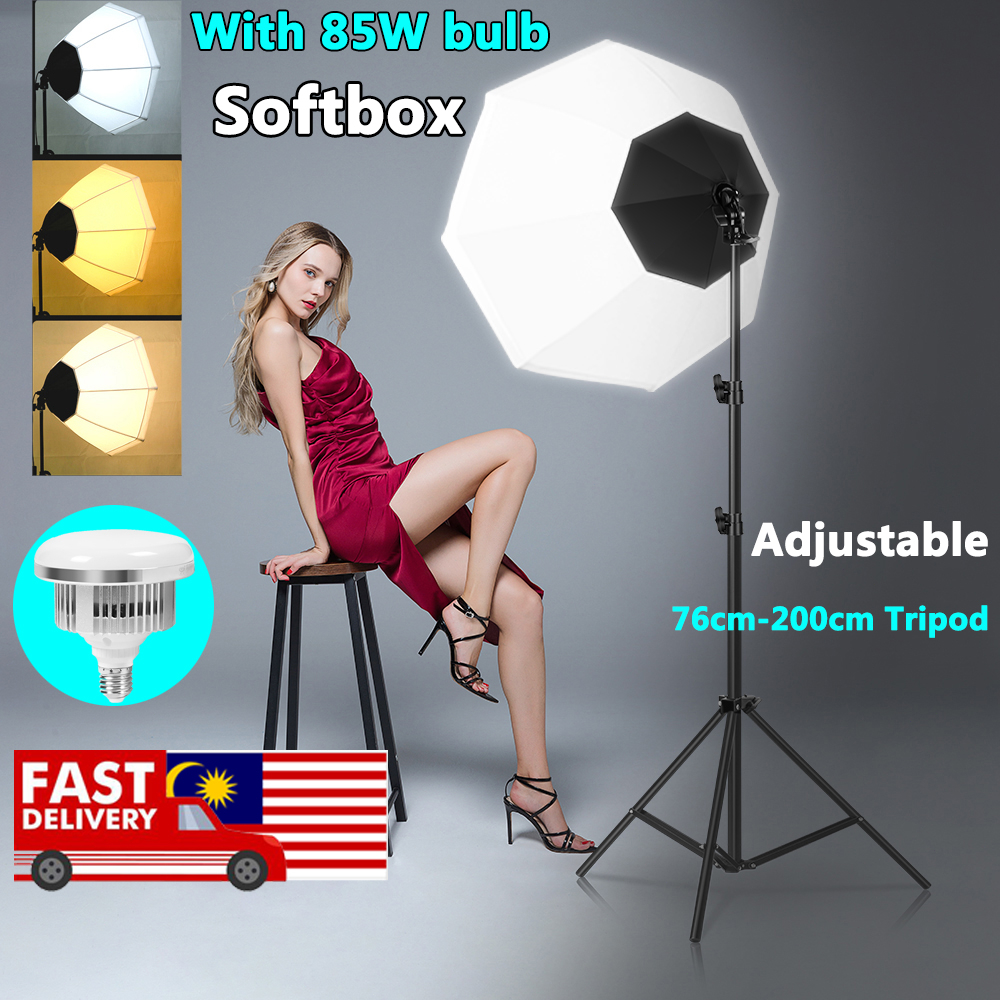 Octagon Softbox Professional Photography Softbox Lighting Soft Box With Tripod E27 85W ...