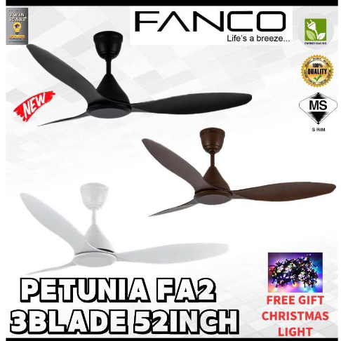 Fanco Petunia FA2 ceiling fan 56 Inches DC Motor 3 Blades Ceiling Fan ...