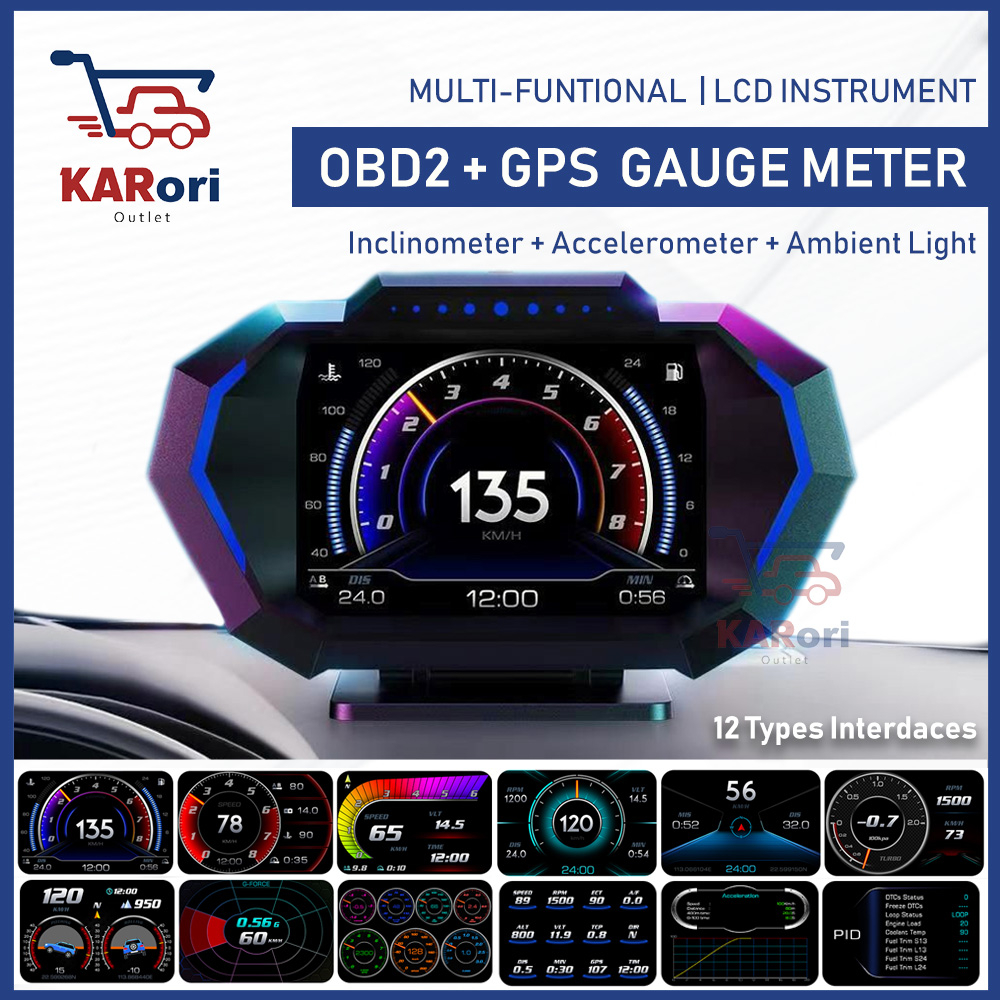 KEGEMA OBD2 METER DIGITAL CAR SMART GAUGE METER SPEEDOMETER FOR CAR HUD ...
