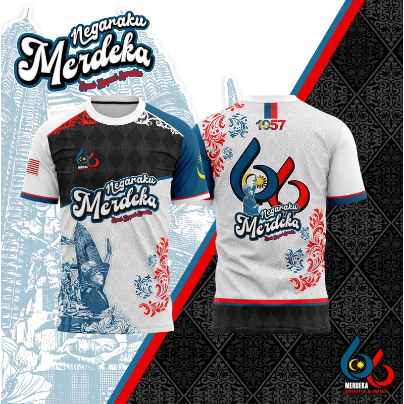 Merdeka 66 Tahun 2023 Sublimation Tshirt | Baju Merdeka 2023 | Shopee ...