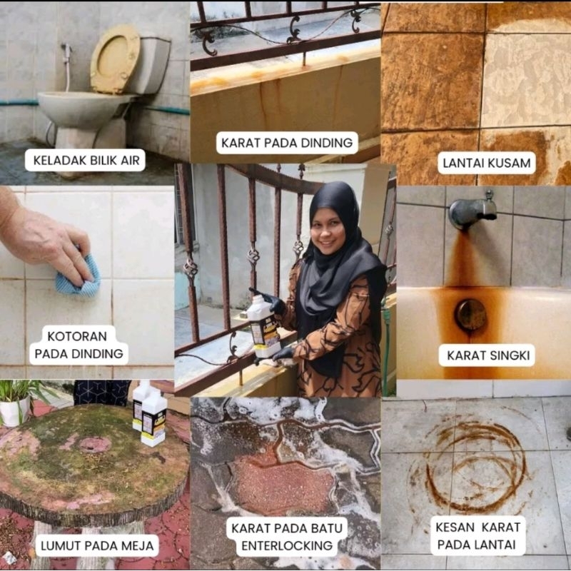 sabun badang stain remover pencuci lantai hilang karat, lantai berkilat ...