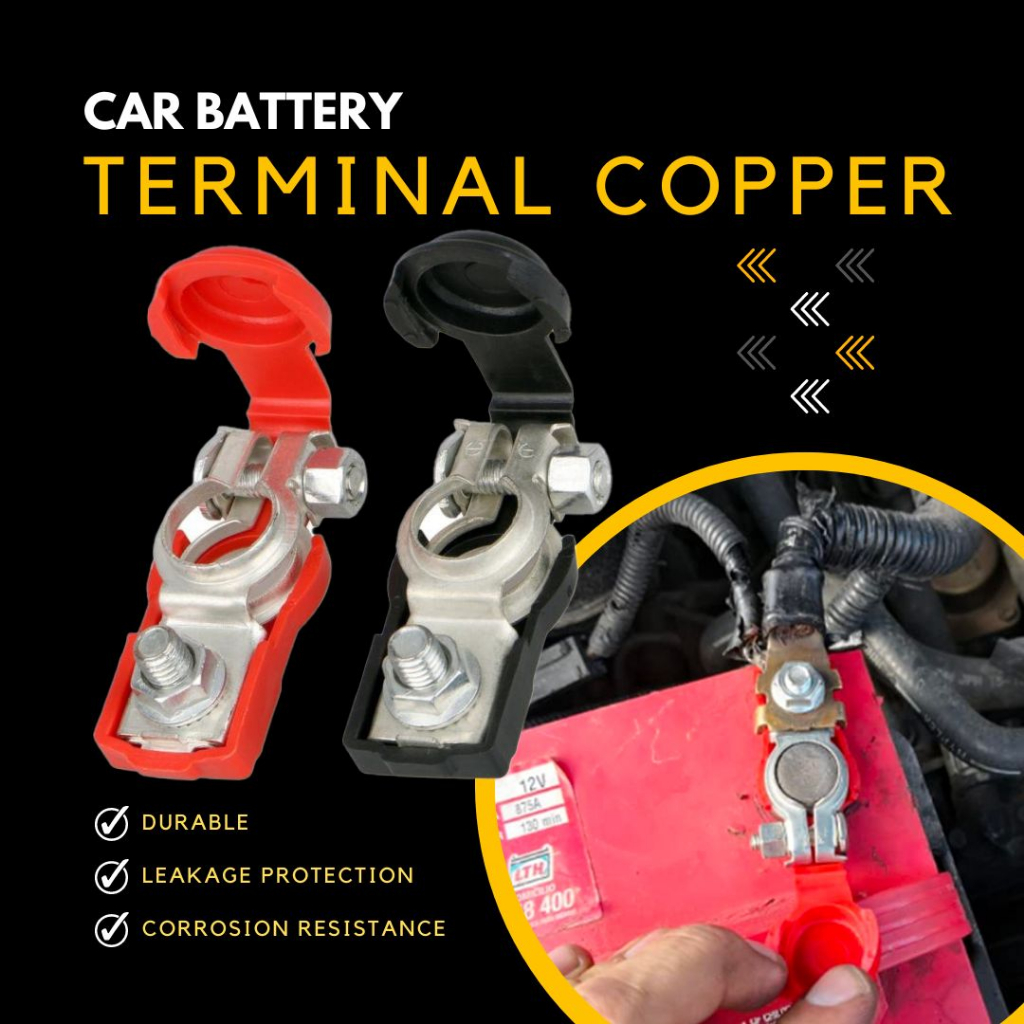 Car Battery Terminal Clamp Set Positive Negative Terminal Clip Kepala ...