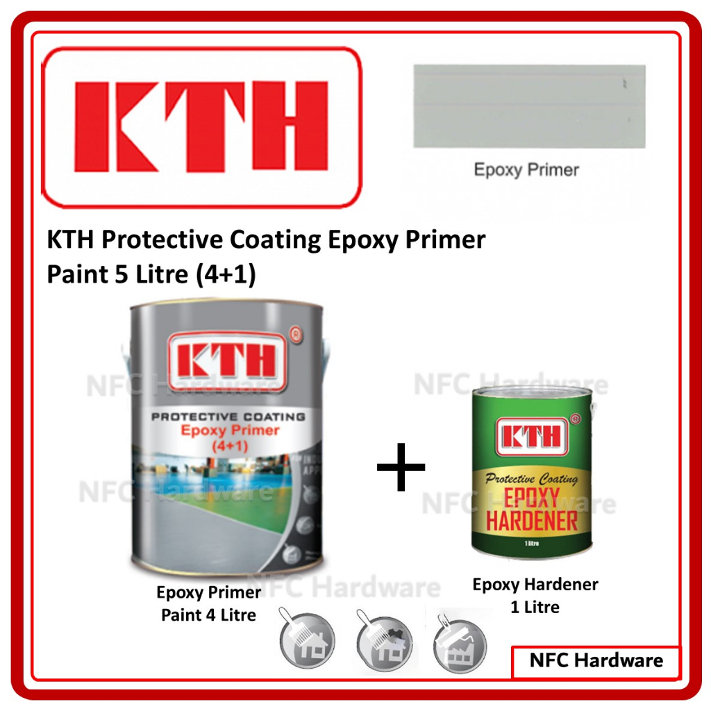 KTH Protective Coating Epoxy Primer 5 Litre (4+1) Cat Epoksi Primer ...