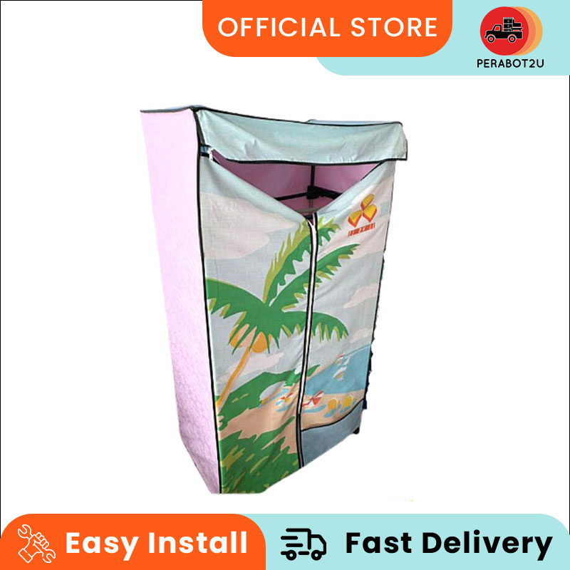 P2U 3V almari baju zip kain/almari pakaian/wardrobe clothes/clothes ...