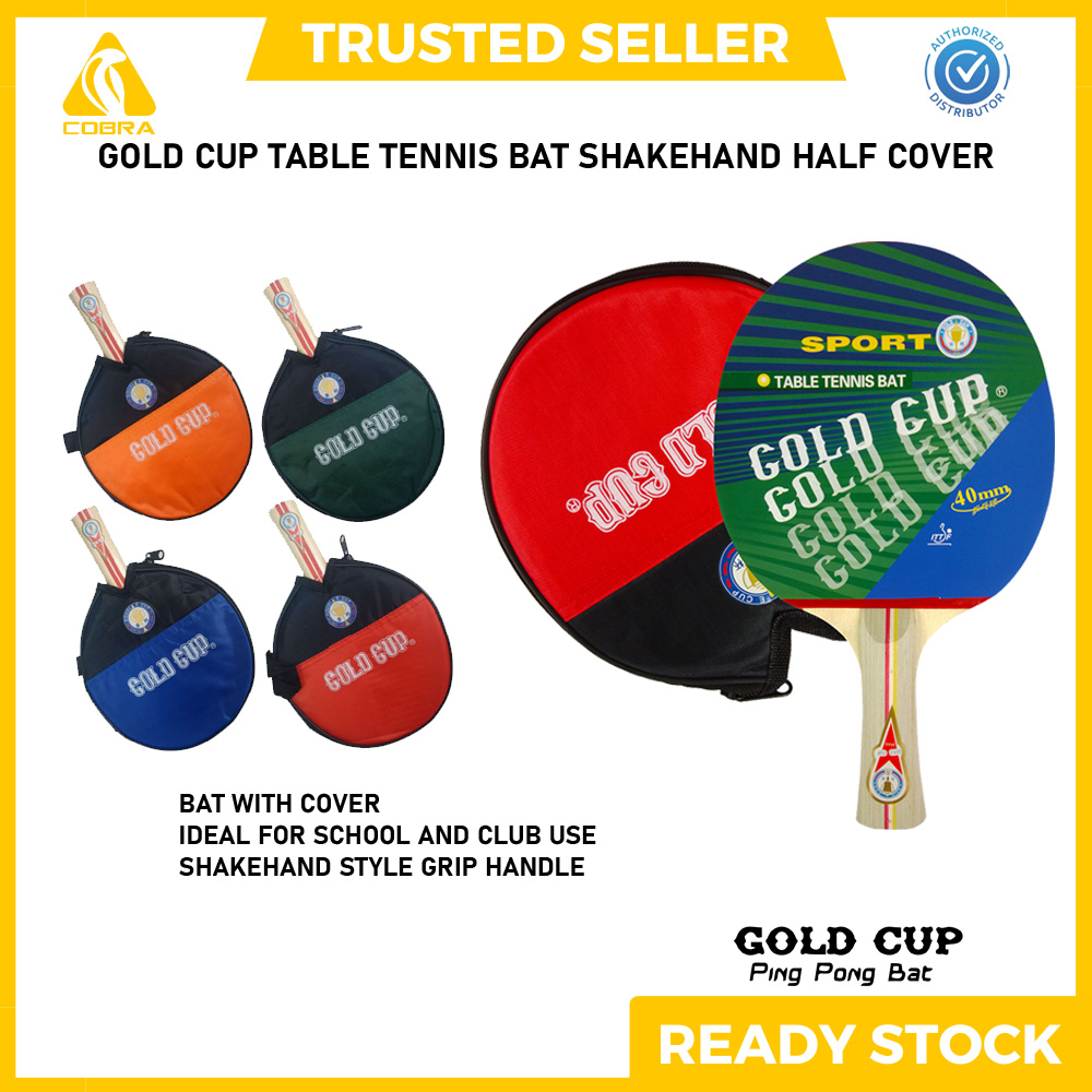 Gold Cup Table Tennis Bat with Half Cover Ping Pong | Shopee Malaysia