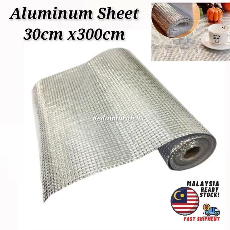 Aluminum Cupboard Sheet (30cm x 300cm) Waterproof Aluminum Foil Kitchen ...