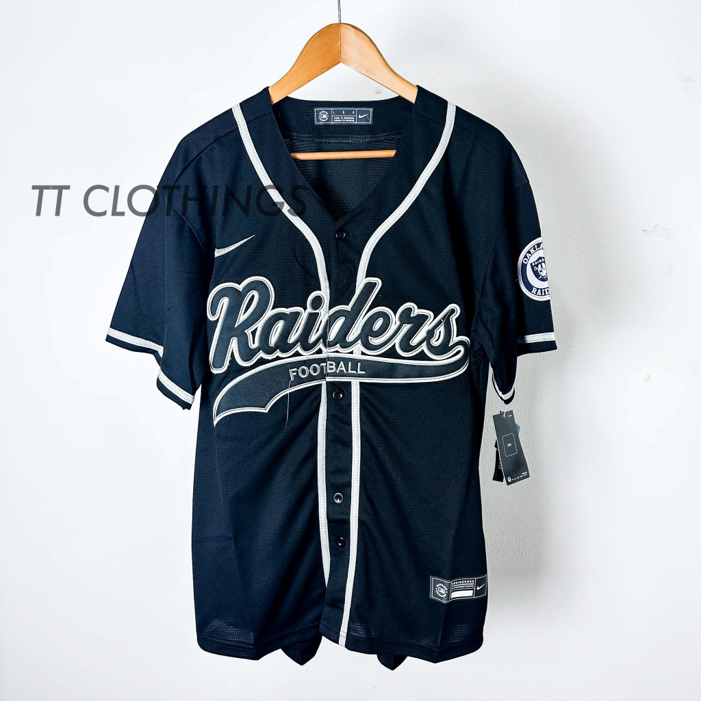 Baseball MLB x NFL Collab Jersey Special Jersey Raiders Black American ...