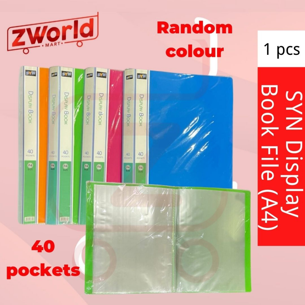 SYN File A4 -Paper Expanding File Folder Pockets Clear Book ( Random ...