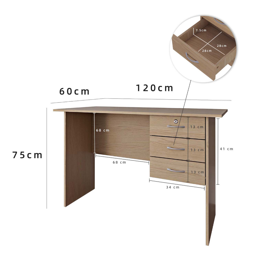 KitchenZ 4Ft Study Desk Writing Table Meja Belajar Office Table Study ...