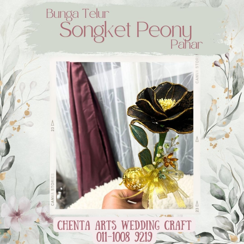 Bunga Telur Songket Peony Pahar | Shopee Malaysia