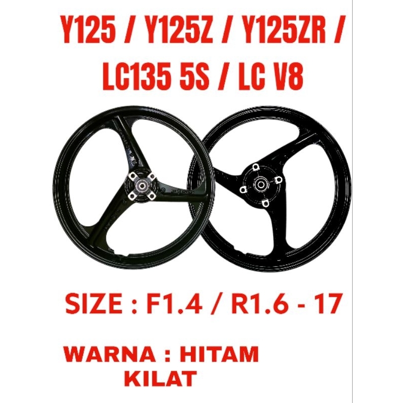 SPORT RIM ENKEI 3 BATANG Y125 Y125Z Y125ZR LC135 5S LC V8 SIZE ( 1.4 / 1.6 - 17 ) RIM Y125ZR ...