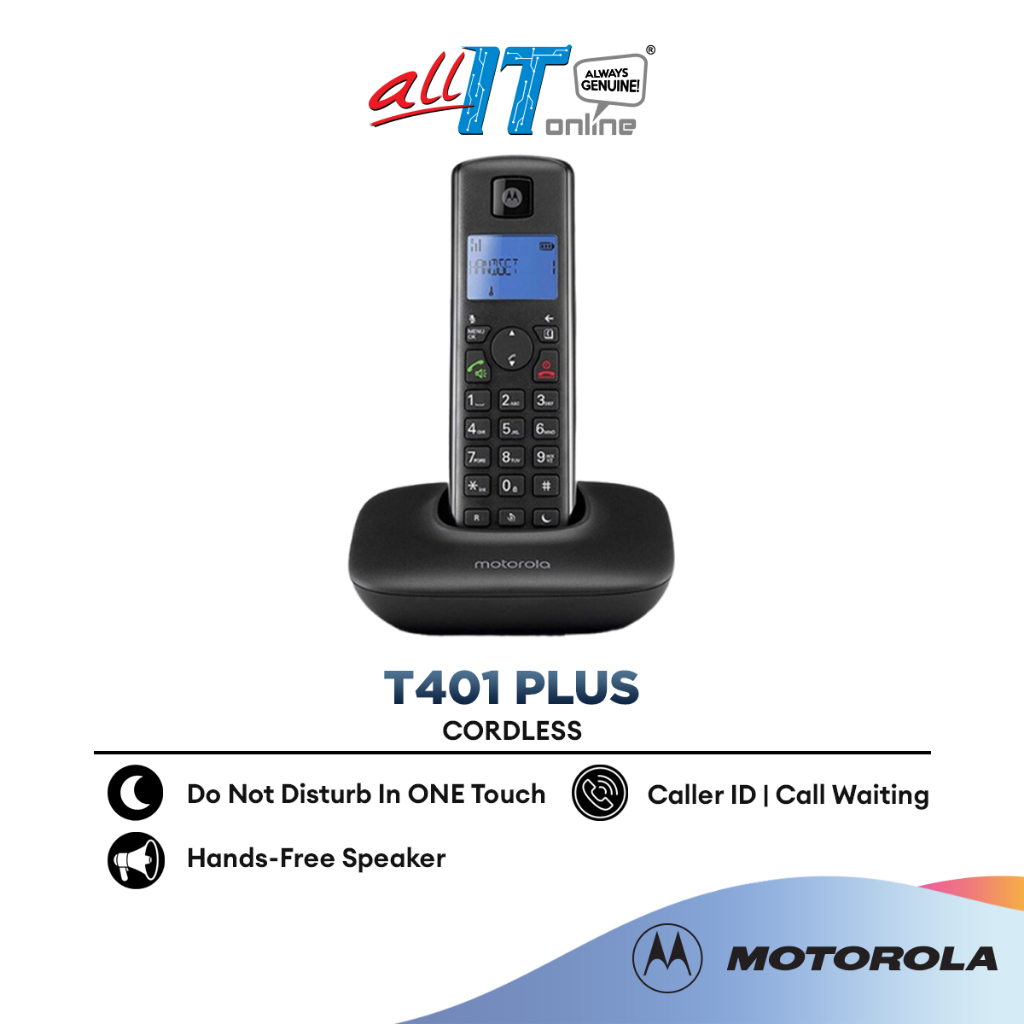 Motorola Cordless T401 Plus Single Home Phone/ Office Phone/ Dect Phone ...