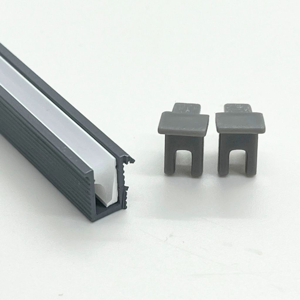 Flat Angle Frameless Embedded Black Coated Aluminium LED strip U ...