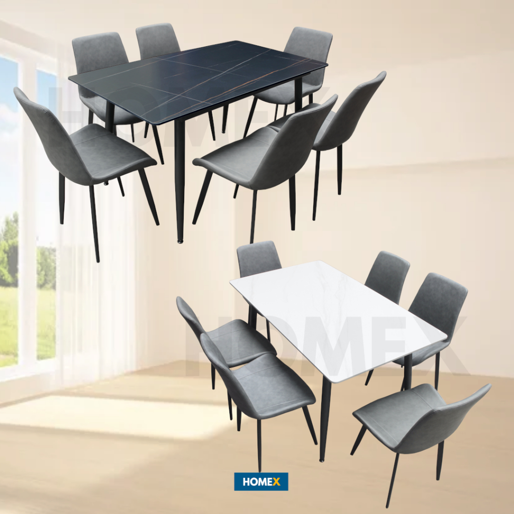 FREE INSTALL Set Meja Makan 6 Kerusi Meja Batu Sintered Stone Dining ...