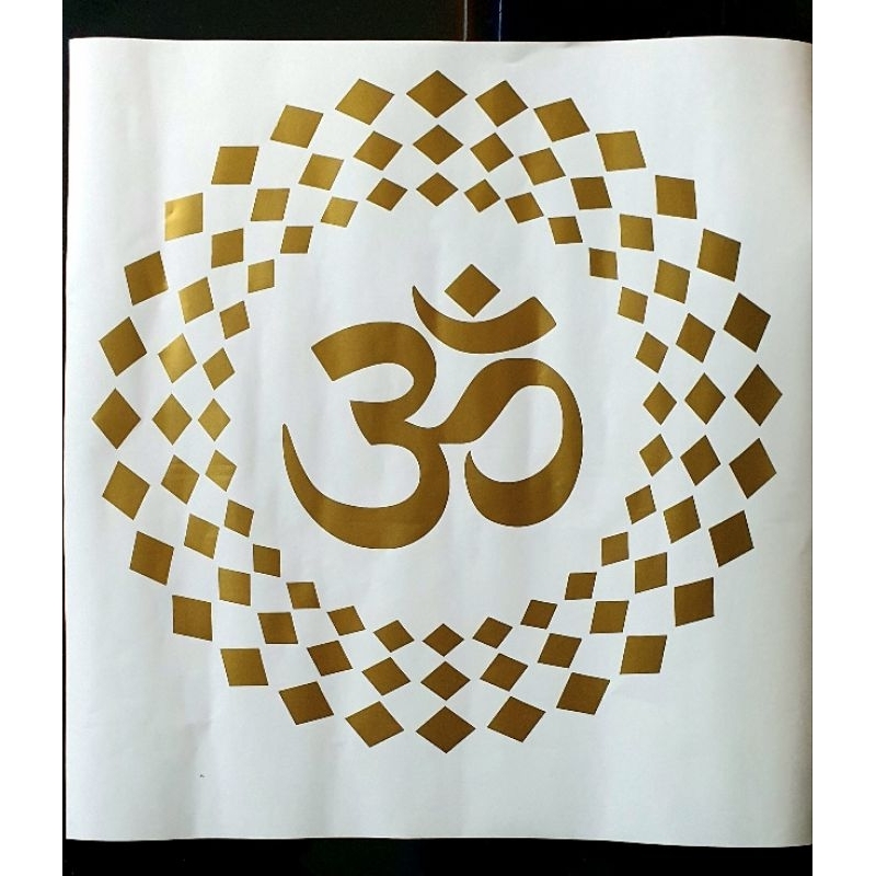 OM IN MANDALA DESIGN, OHM STICKER, STICKER CERMIN,STICKER TAMPAL LUAR ...