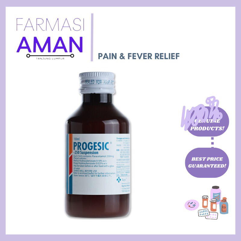 Progesic Suspension 250mg/5ml 100ml | Shopee Malaysia