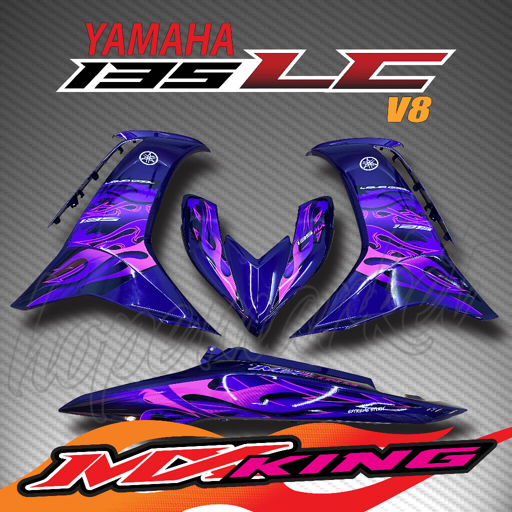 STRIPE MOTOR YAMAHA LC135 NEW V8 TRIBAL X FIRE FLAME CUSTOM BODY ...