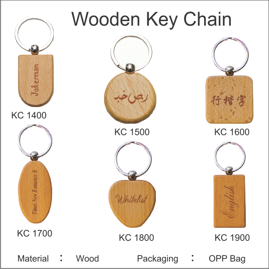 Personalized Customized Name Key Chain Wooden / Laser Engraving (2 Side ...