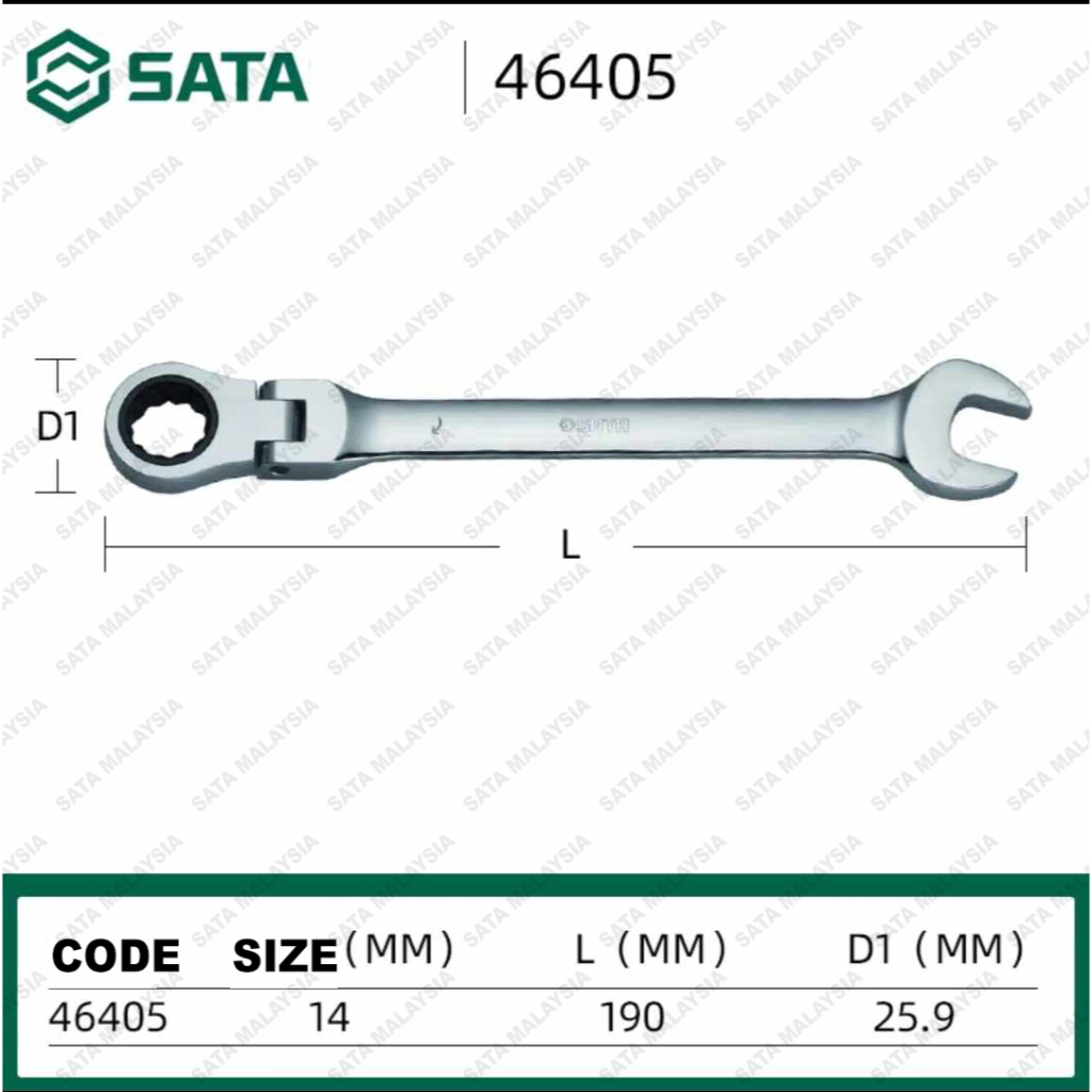 SATA Metric Flex Head Ratcheting Wrenches Adjustable Torx Ratchet ...
