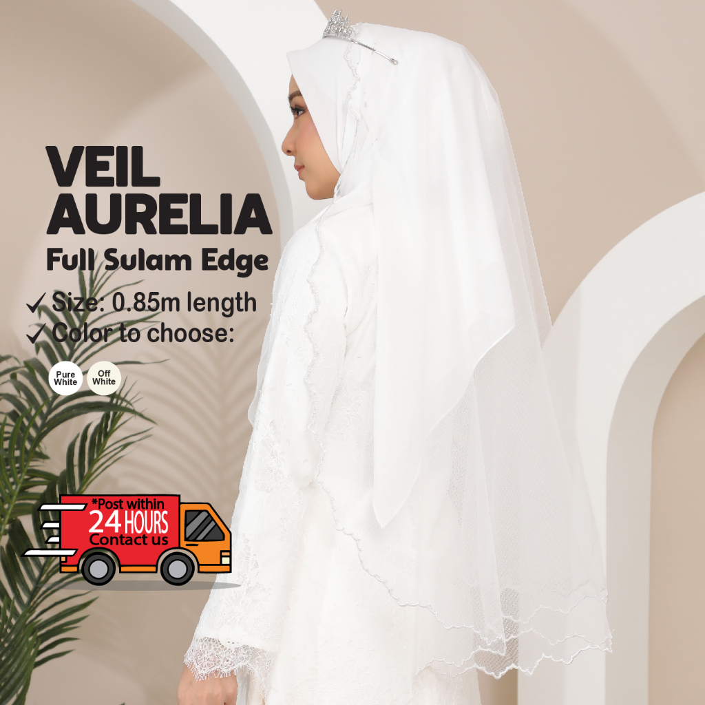 [AURELIA VEIL] Nikah, Sanding, Bride Veil, Veil Minimalist, Veil Off ...