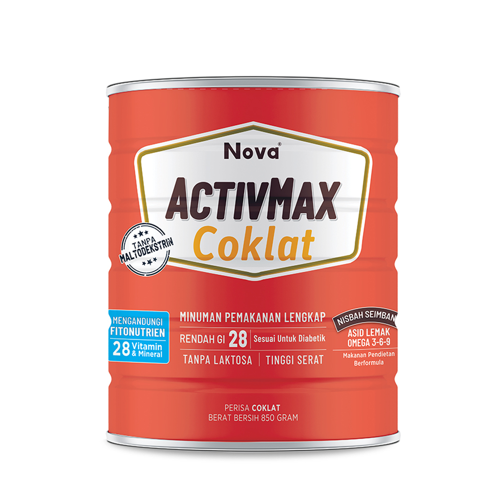 NOVA ACTIVMAX CHOCOLATE FLAVOUR ( 700G / 850G ) (COKLAT) | Shopee Malaysia