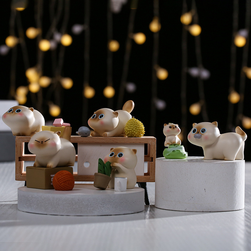 Siamese Cat Blind box Toys Figure model Resin Crafts - Perhiasan mainan ...