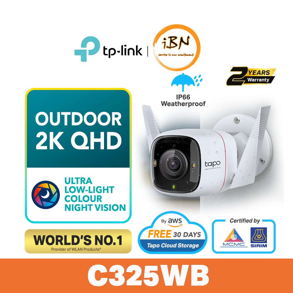 TP-Link Tapo TC65 C310 / C320WS / C325WB | 2K/4MP Full Color Night ...