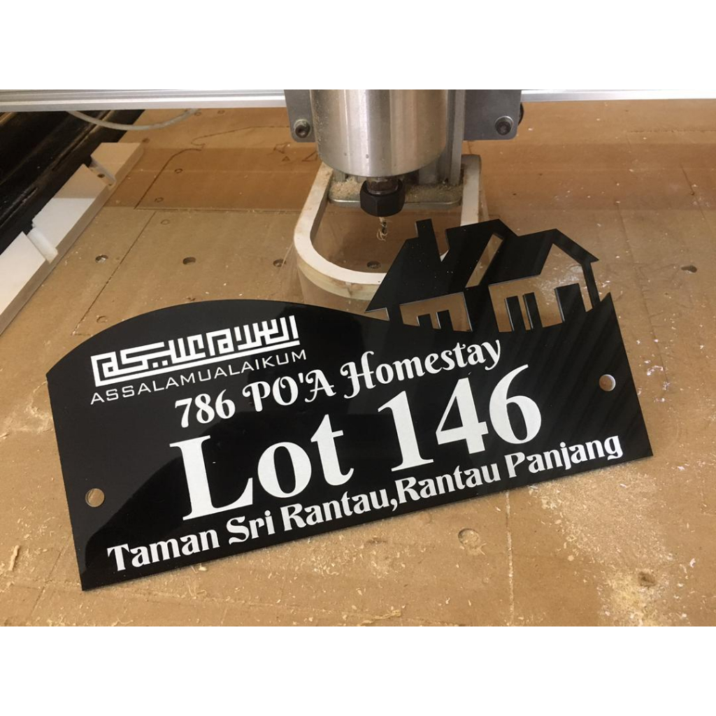 Signage Rumah Plate Alamat Rumah Modern House Number Plate RM40 ...