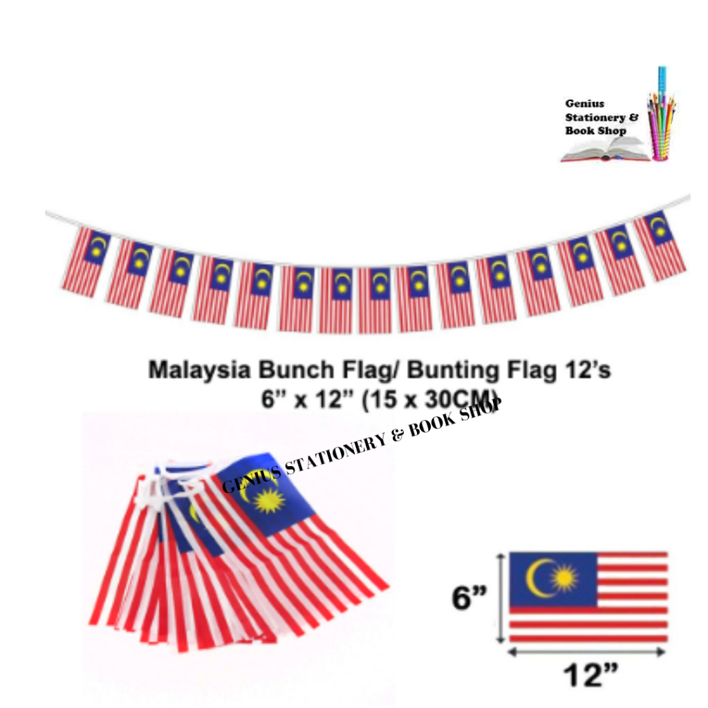 Hanging Malaysia Flag Bunting Flag Flagline Bendera Malaysia 15x30cm (1 ...